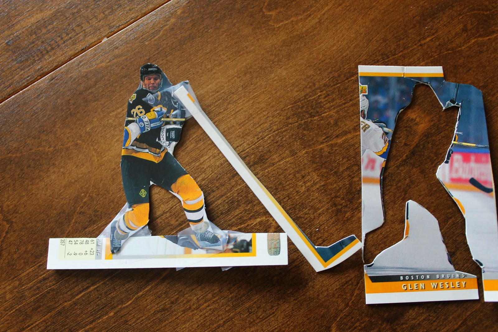 The Place Under The Pine: RAINY DAY CRAFT USING OLD HOCKEY CARDS AND ...